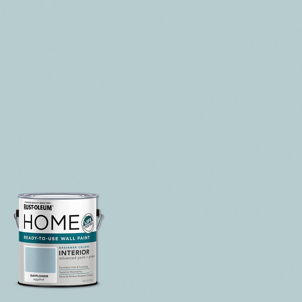 Rust-Oleum Home 1 gal. Eggshell Dayflower Interior Wall Paint (2-Pack ...