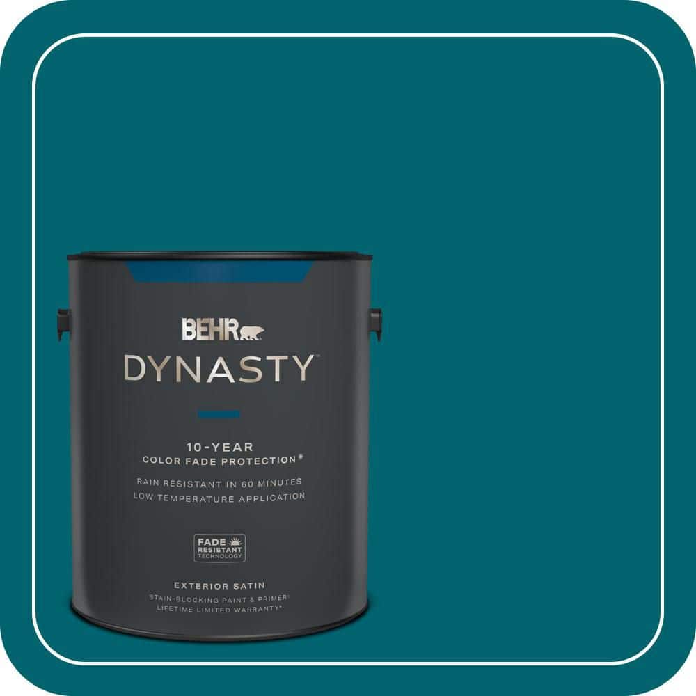 BEHR DYNASTY 1 gal. #S-H-520 Peacock Tail Satin Enamel Exterior Stain ...