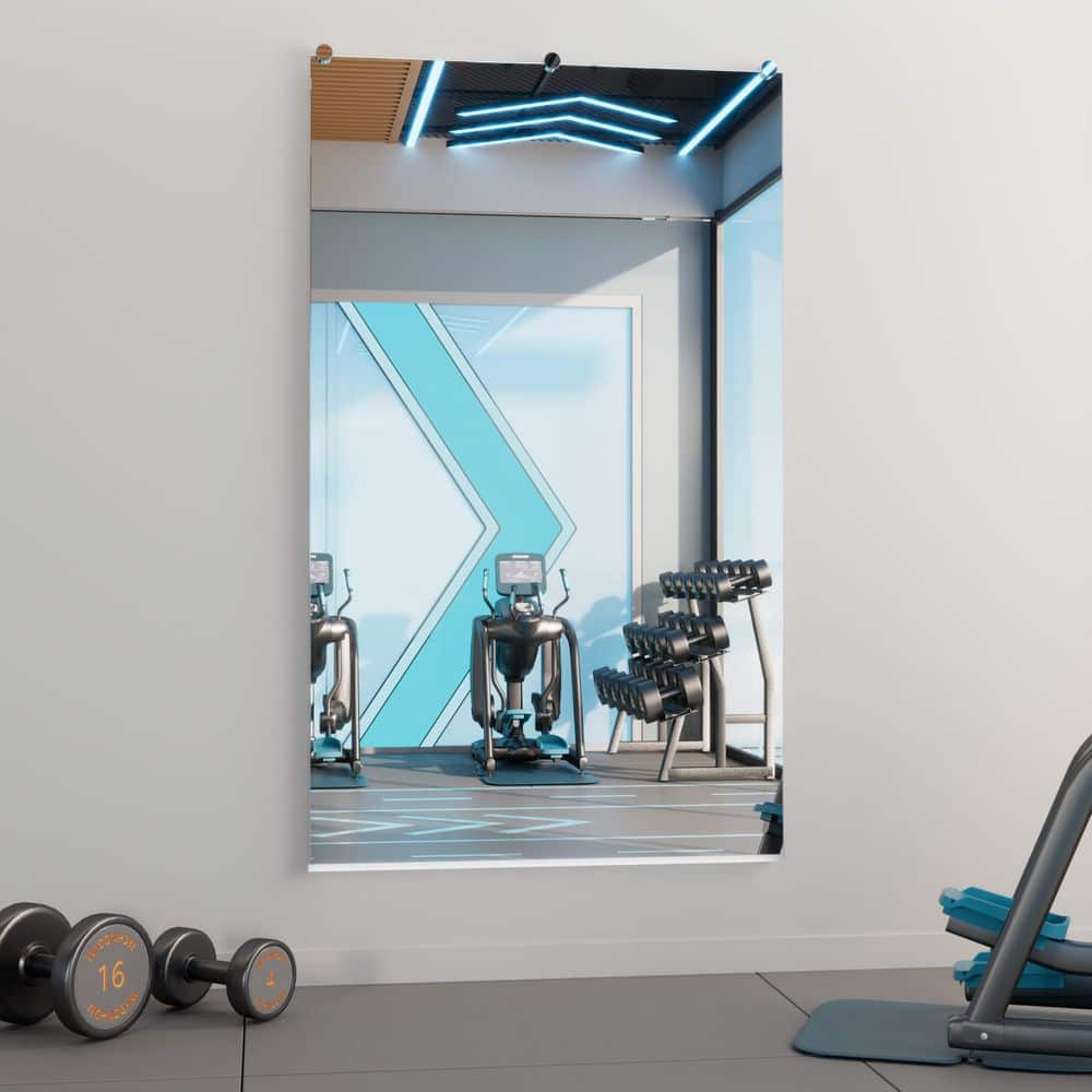 KeonJinn 36 in. W x 60 in. H Rectangular Frameless Wall Mirror Gym ...