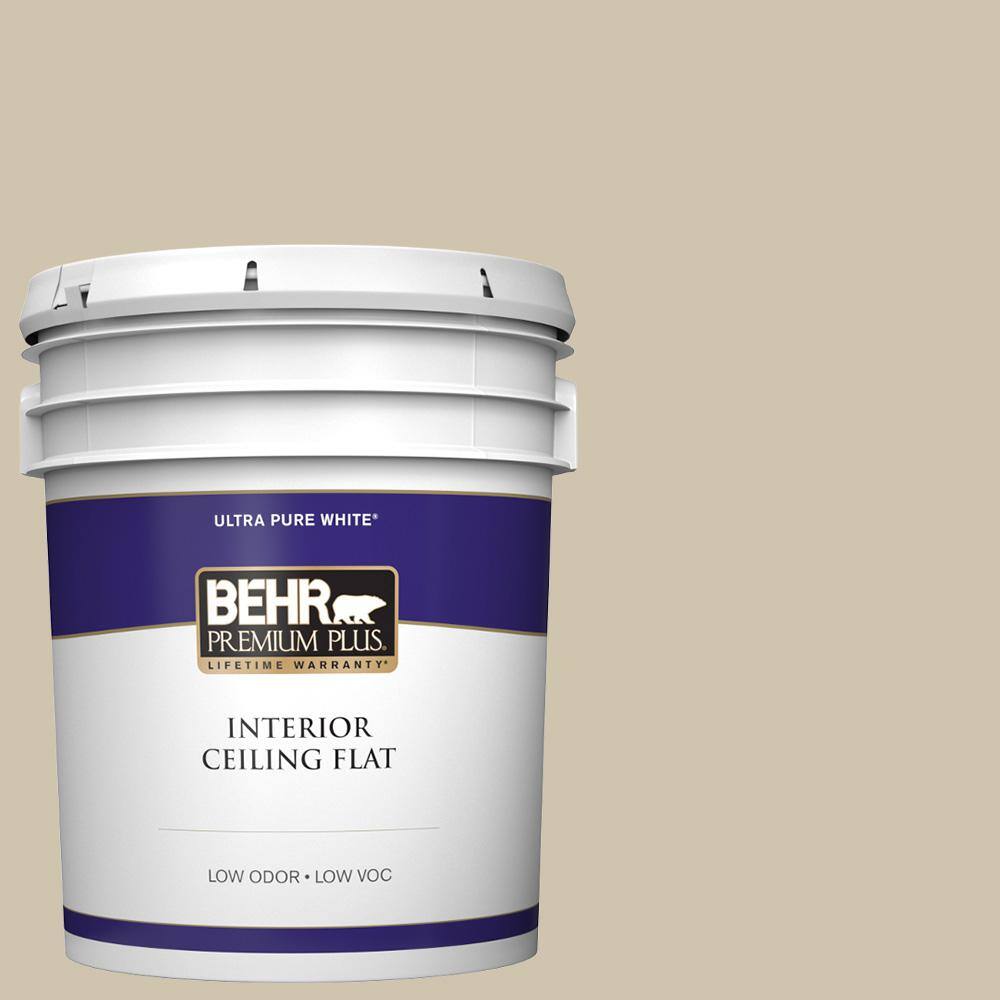 BEHR PREMIUM PLUS 5 gal. #HDC-NT-18 Yuma Sand Ceiling Flat Interior ...