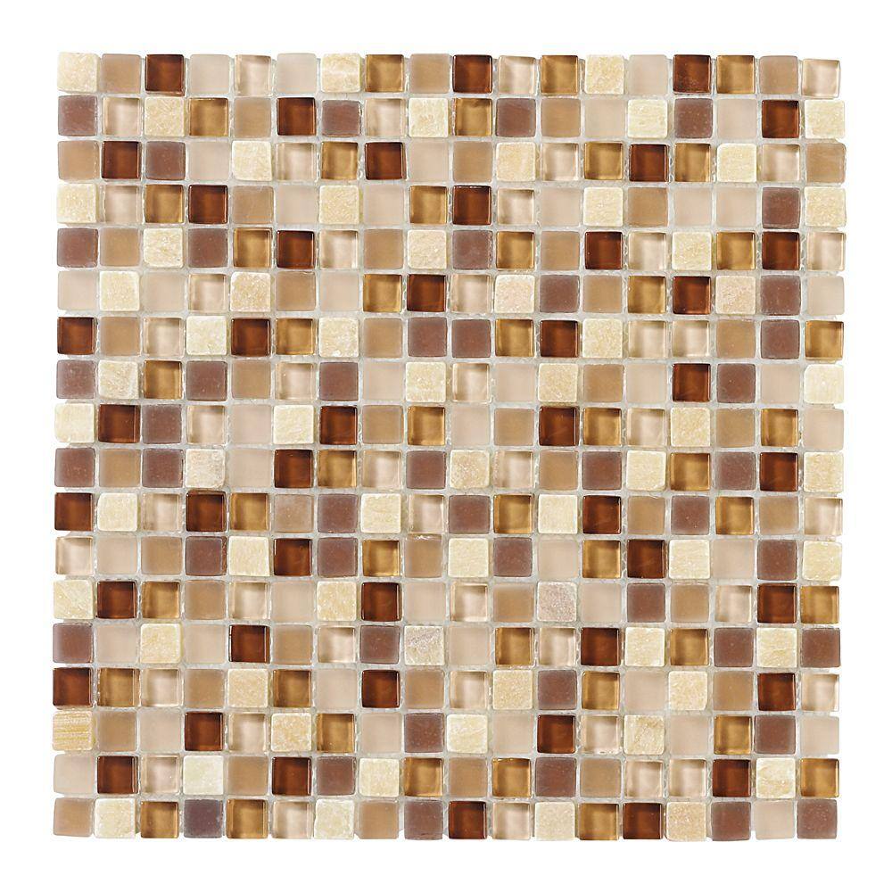 Jeffrey Court Vintage Merlot 12 in. x 12 in. x 8 mm Glass Onyx Mosaic ...