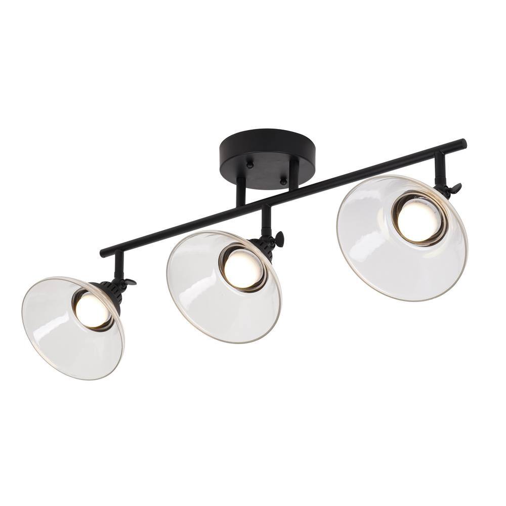 Catalina Lighting 2 ft. 3-Light Matte Black Integrated LED Fixed Track ...