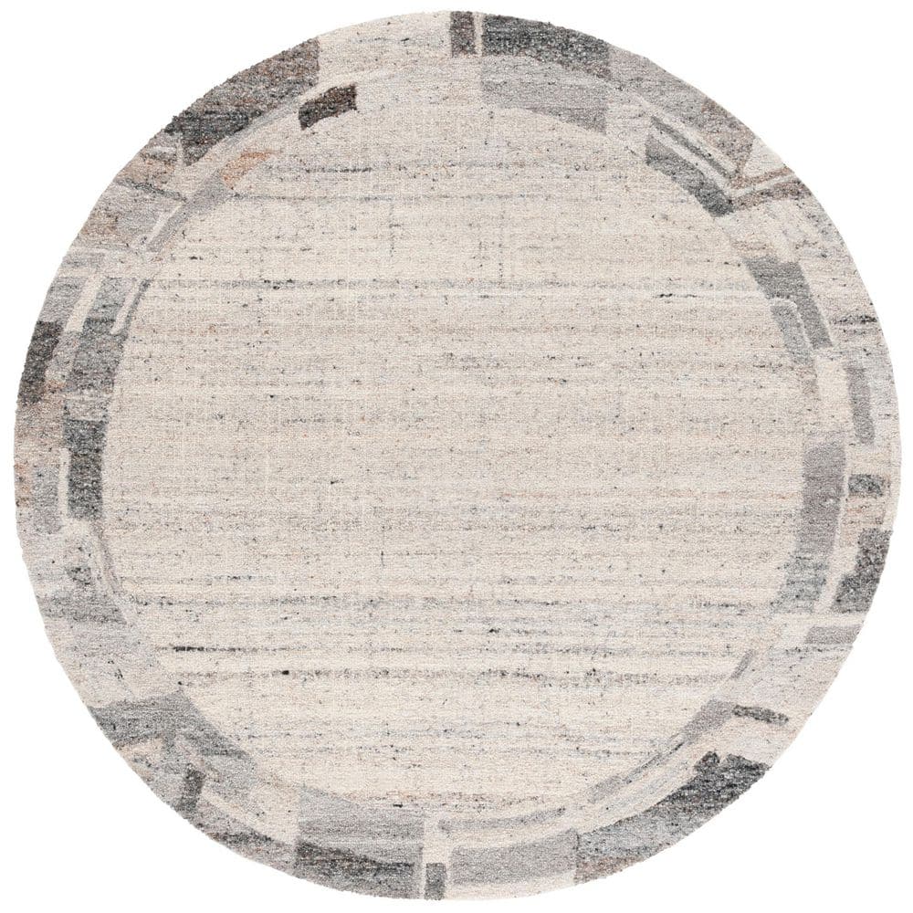 SAFAVIEH Restoration Vintage 6 ft. x 6 ft. Gray/Beige Geometric ...