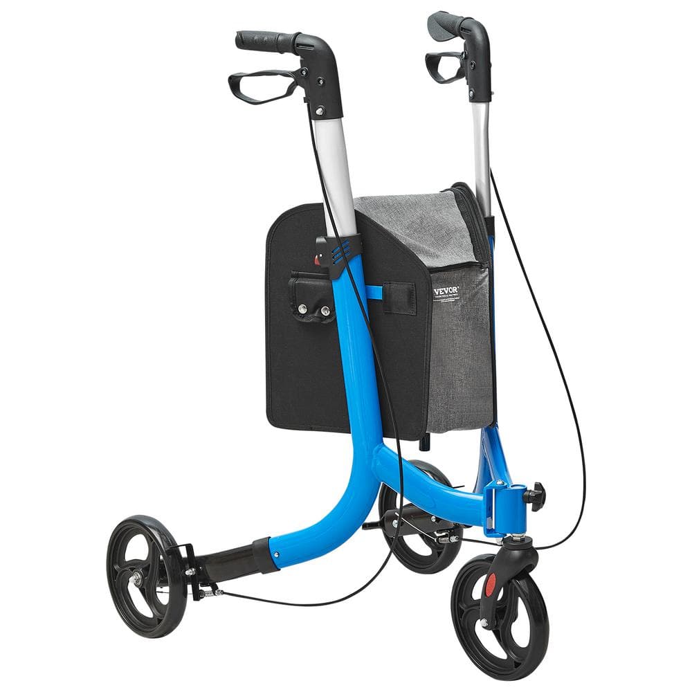 VEVOR 3 Wheels Rollator Walker 260 Lbs. Load Foldable Mobility Rolling ...