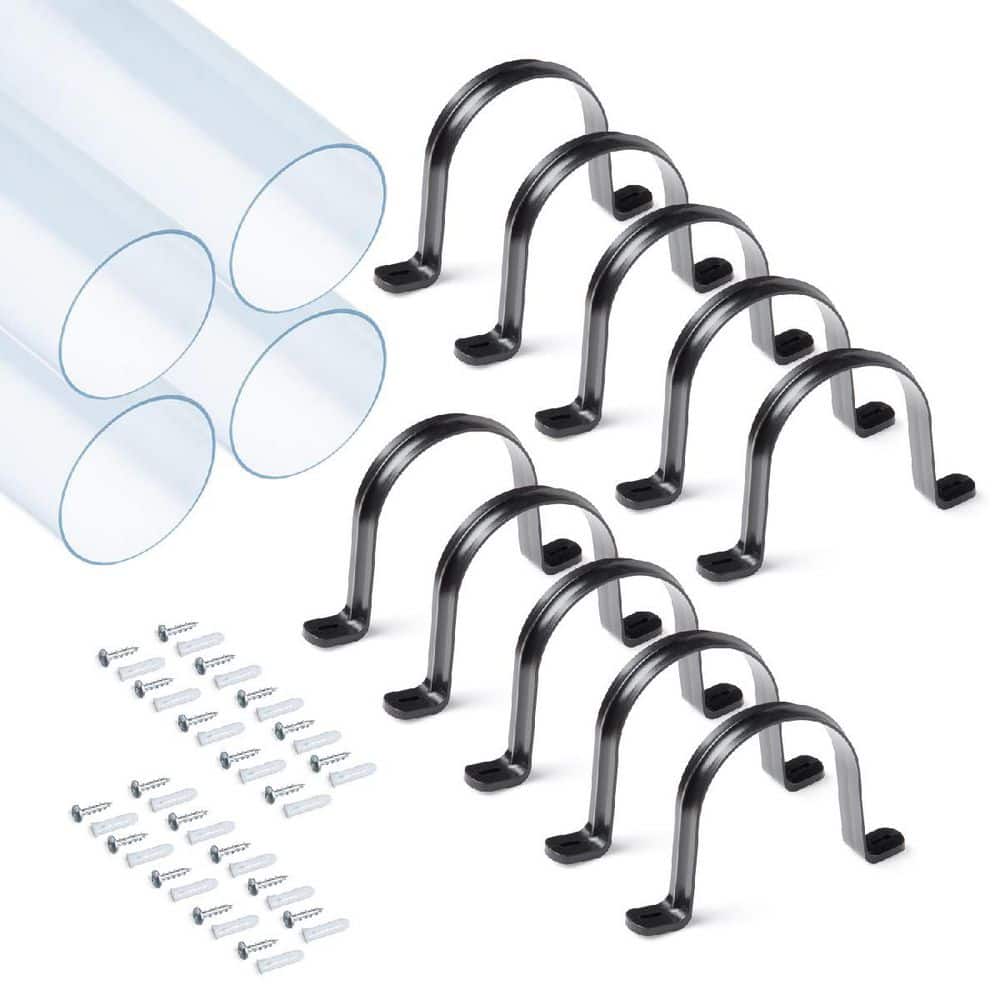 ‎POWERTEC Clear PVC Pipe 4 in. x 36 in. Long, 4PK and 10PK Pipe Straps ...