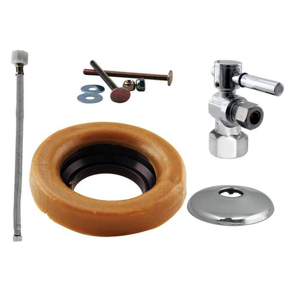 Westbrass 1/2 in. IPS Lever Handle Angle Stop Toilet Installation Kit ...