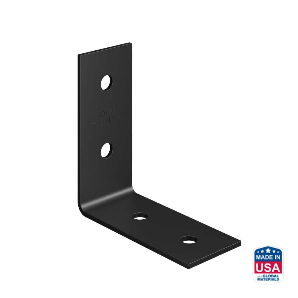 Simpson Strong-Tie HLPC 5 in. x 3 in. Black Powder-Coated Ornamental ...