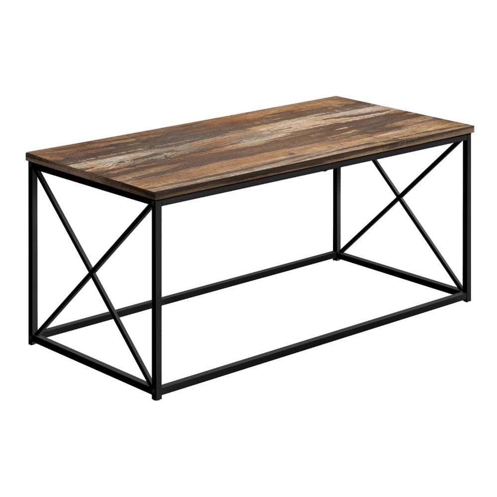 HomeRoots Mariana 40.5 in. Brown Rectangle Wood Coffee Table 2000489950 ...