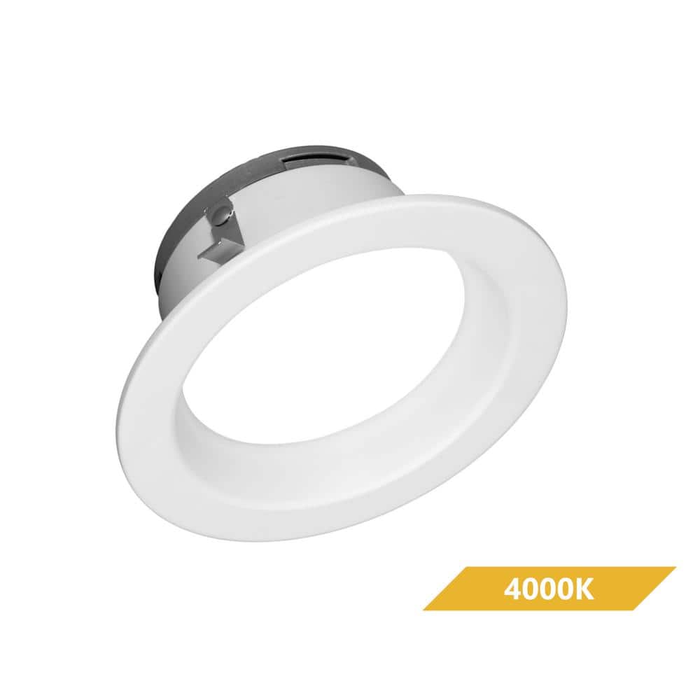 NICOR DLR4 Series 4 in. White 4000K Integrated LED Recessed Retrofit ...