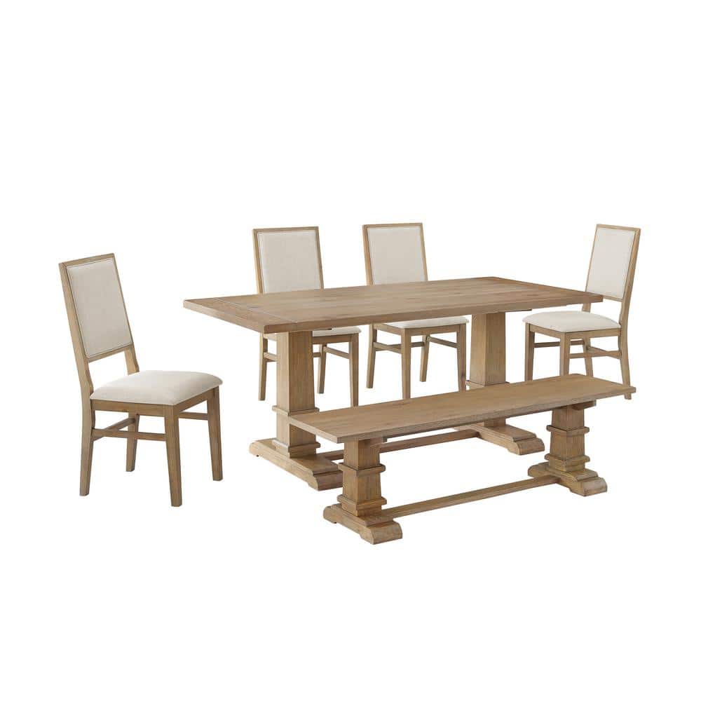 CROSLEY FURNITURE Joanna 6-Piece Rustic Brown Dining Set KF20021RB ...