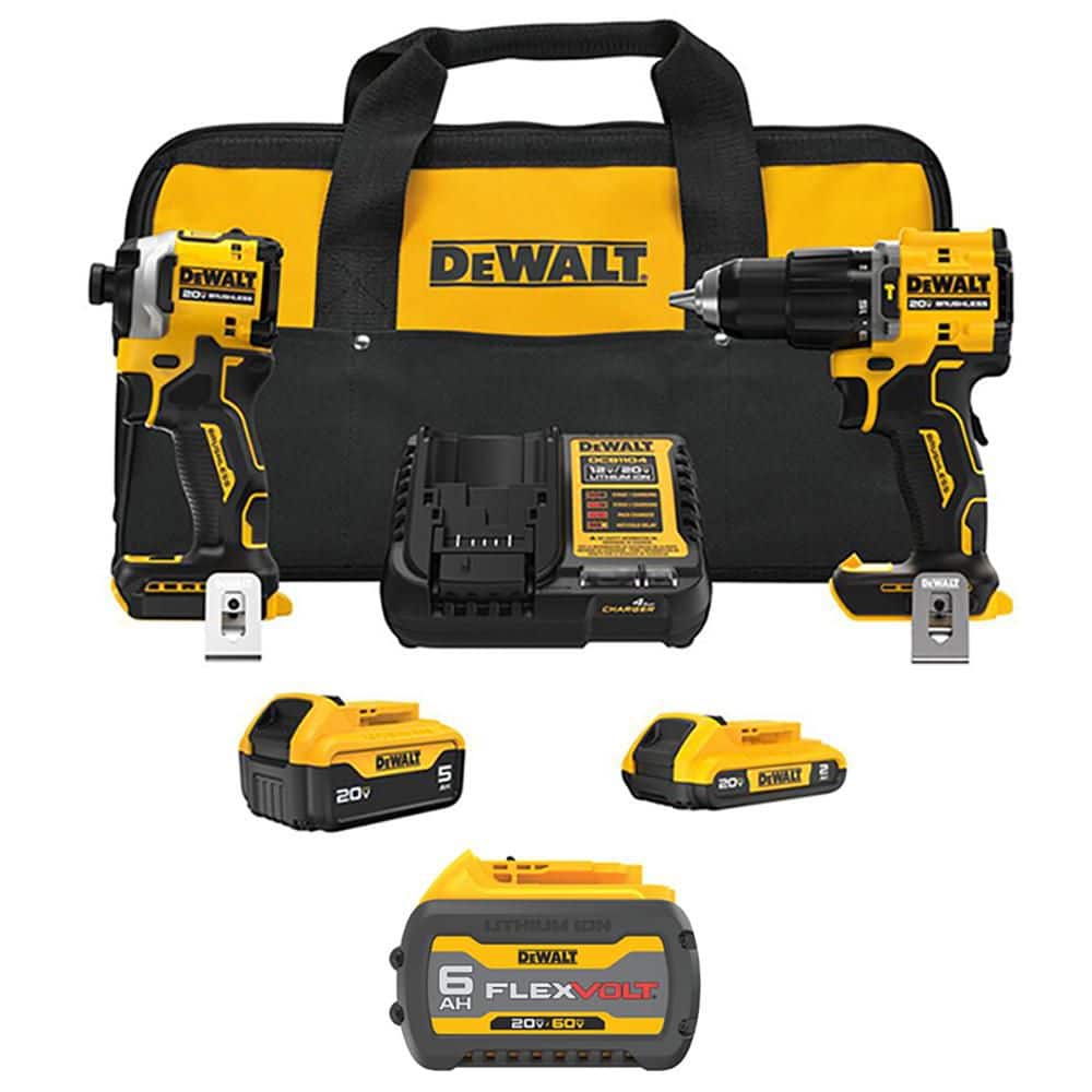 DEWALT ATOMIC 20V Lithium-Ion Cordless 2-Tool Combo Kit with FLEXVOLT ...