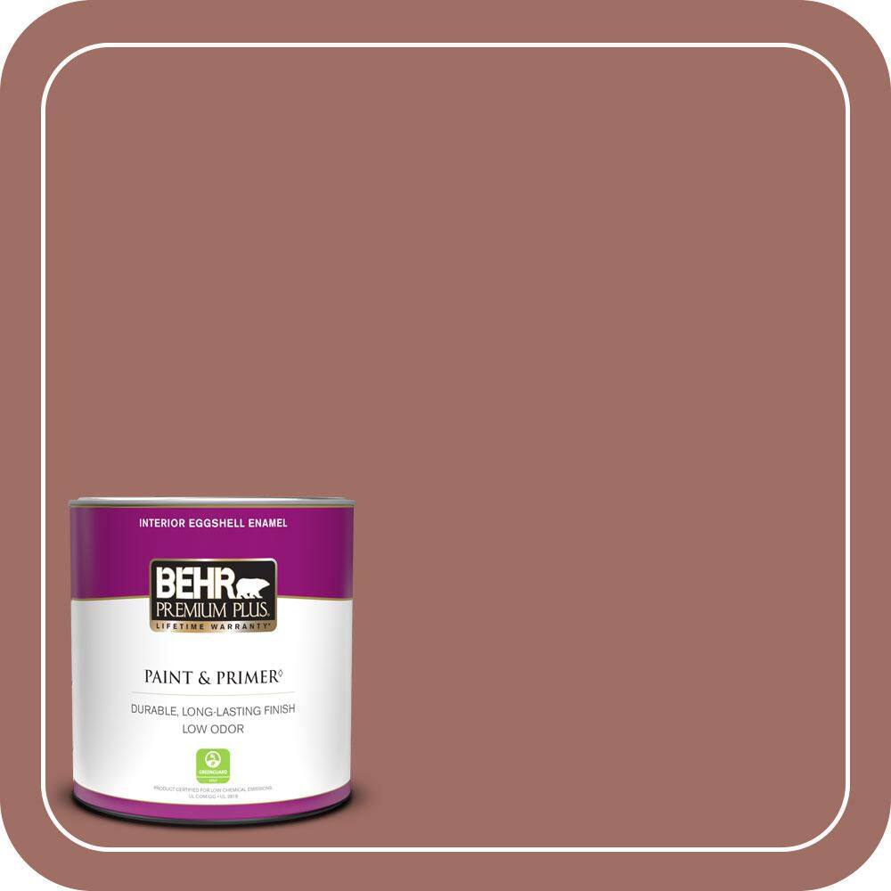 BEHR PREMIUM PLUS 1 qt. #190F-5 Brandy Eggshell Enamel Low Odor ...