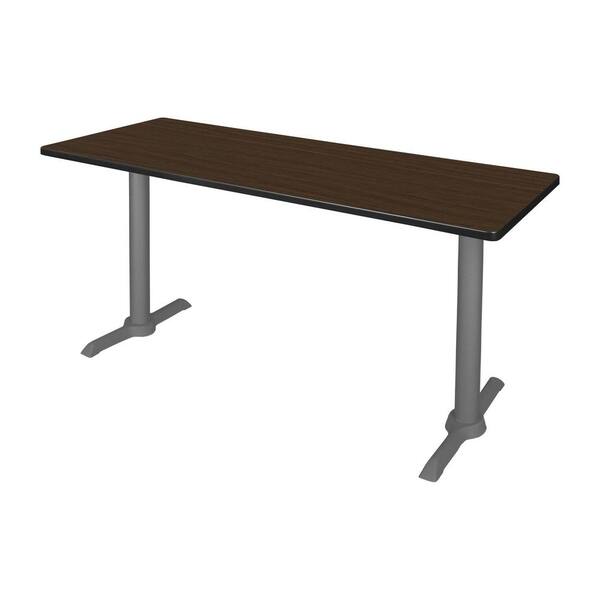 Regency Cain 60 in x 24 in. Neo Walnut Steel T-Base Training Seminar ...