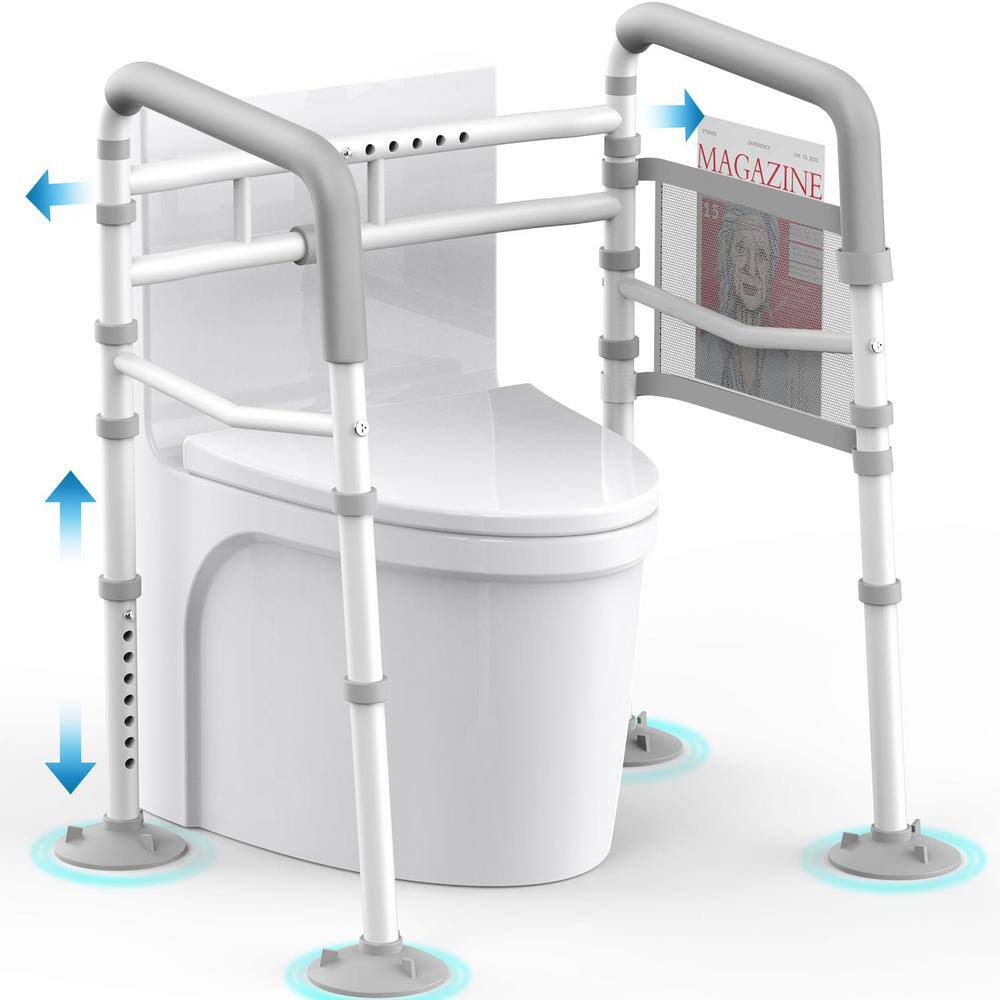 Angel Sar Adjustable Toilet Safety Rails, Stand Alone Medical Toilet ...