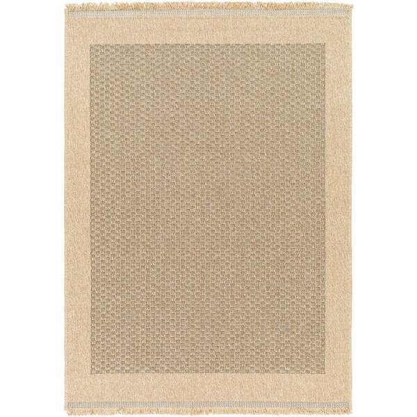 Artistic Weavers Mirage Tan Border 4 ft. x 6 ft. Indoor/Outdoor Area ...