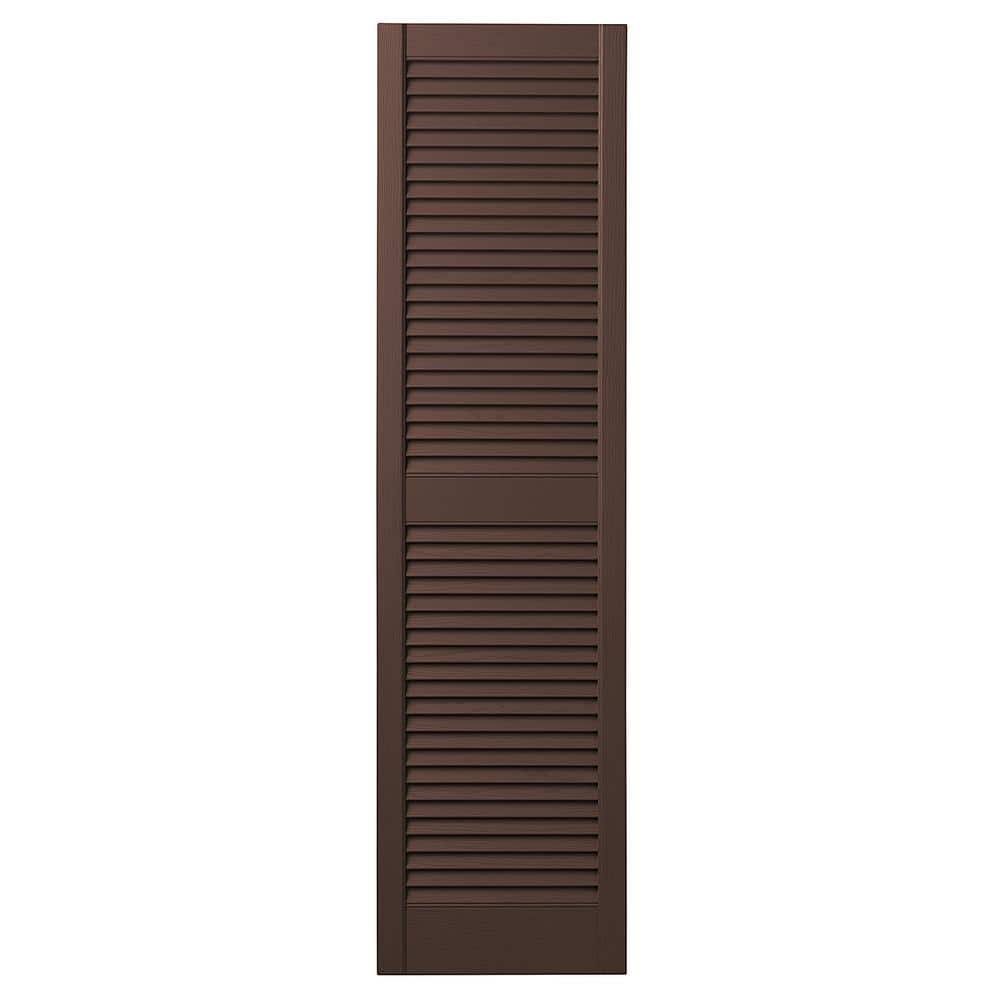 Ply Gem 12 in. x 59 in. Open Louvered Polypropylene Shutters Pair in ...
