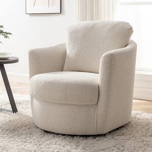Art Leon Glaucus Swivel White Fabric Barrel Chair SF054-1-OW-F - The ...