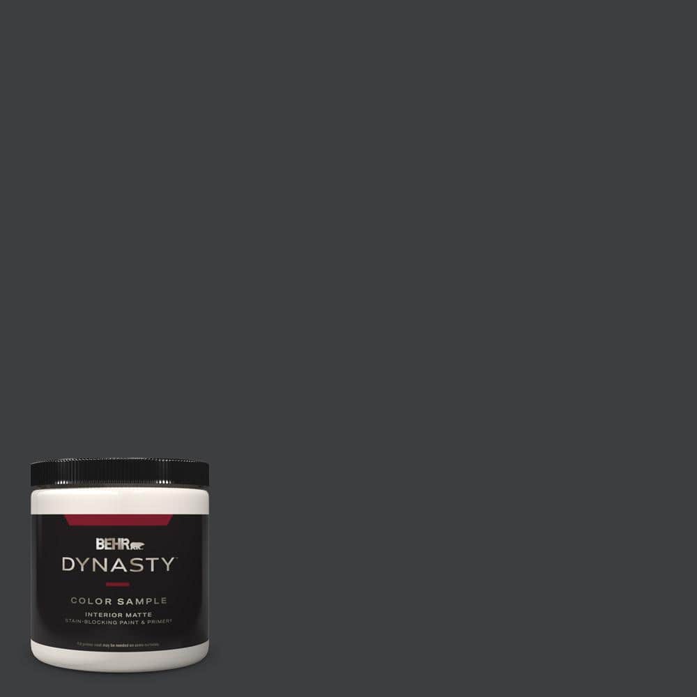 BEHR DYNASTY 8 oz. #ECC-25-3 Obsidian Stone Matte Stain-Blocking ...