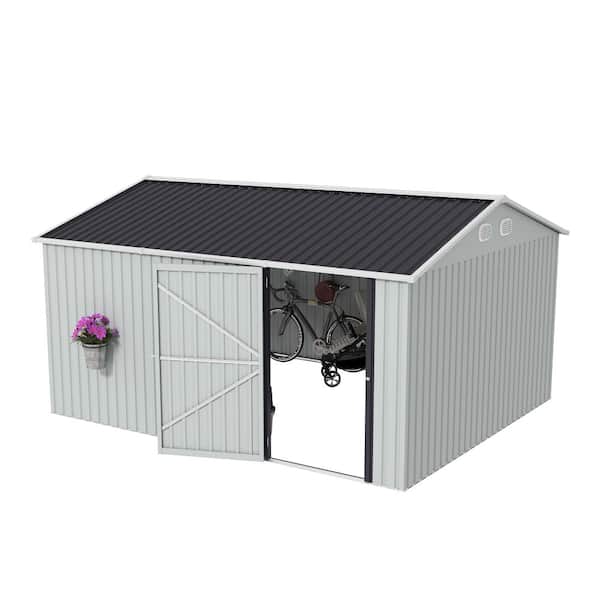 Flynama 10x12FT Campcraft Metal Storage Shed, Lockable Outdoor Garden ...