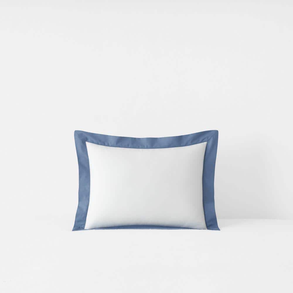 The Company Store Company Cotton Solid Border Slate Blue 16 in. X 12 in ...