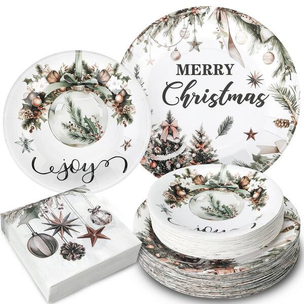 200Pcs Christmas Dinnerware Set in Fresh Style with Red and Green Color ...