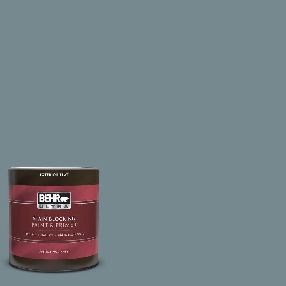 BEHR ULTRA 1 qt. #N470-5 Norwegian Blue Flat Exterior Paint & Primer ... BEHR ULTRA 1 qt. #N470-5 Norwegian Blue Flat Exterior Paint & Primer ...