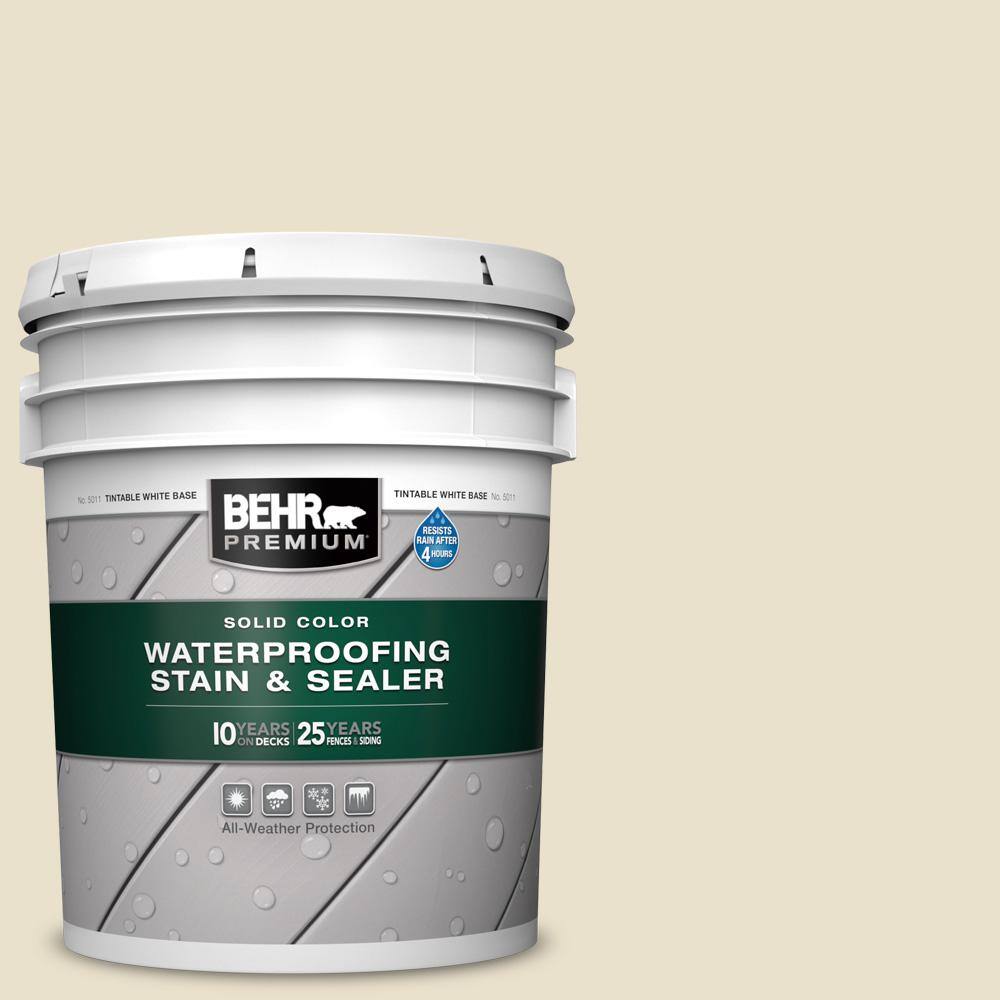 BEHR PREMIUM 5 gal. #760C-2 Country Beige Solid Color Waterproofing ...