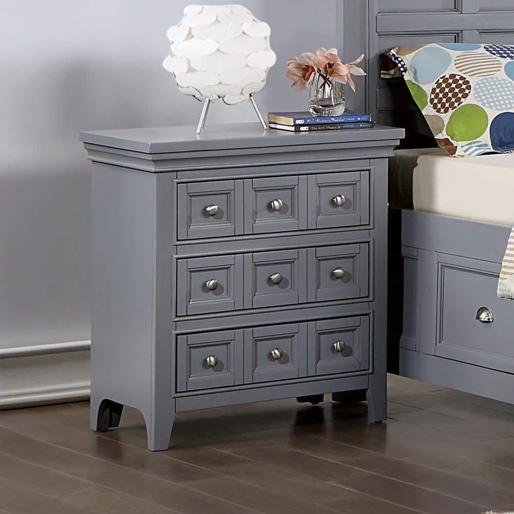 Furniture of America Ranchero 3-Drawer Gray Nightstand (28 in. H x 26 ...
