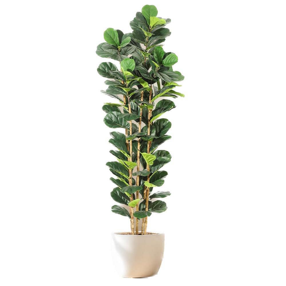 Garvee 7FT Artificial Fiddle Leaf Fig Tree with White Pot, Artificial ...