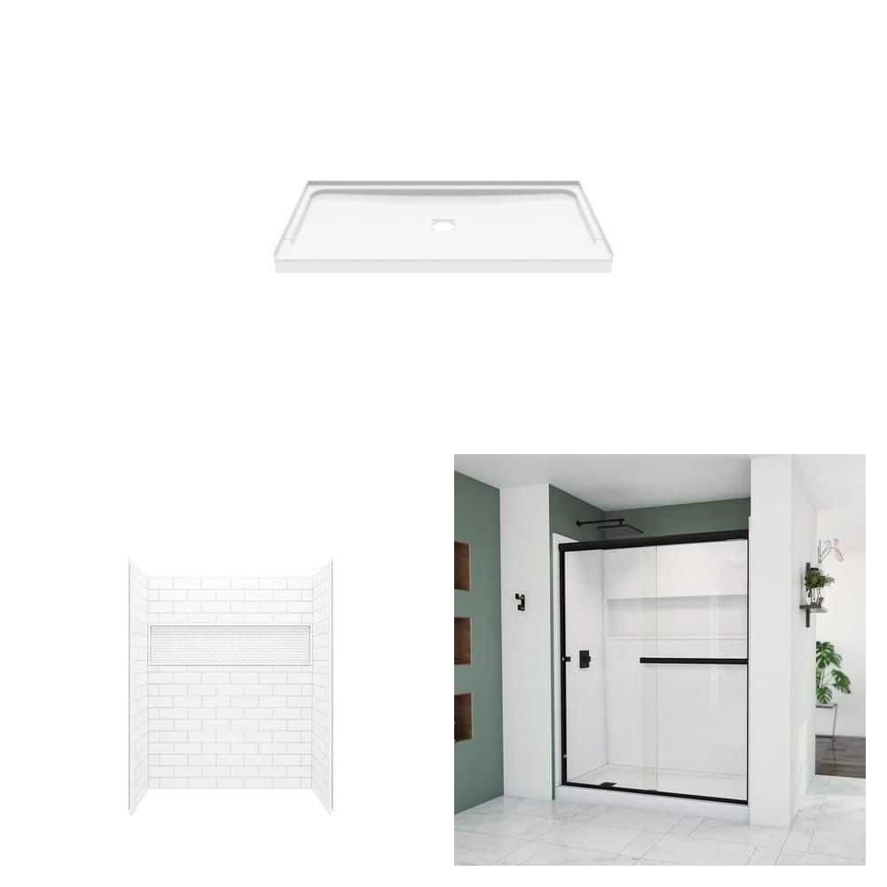 Bootz Industries Aloha ShowerCast 60 in. x 30 in. Center Shower Pan ...