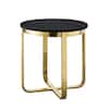 Inspired Home Lanna Black/Gold End Table High Gloss Lacquer Finish Top ...