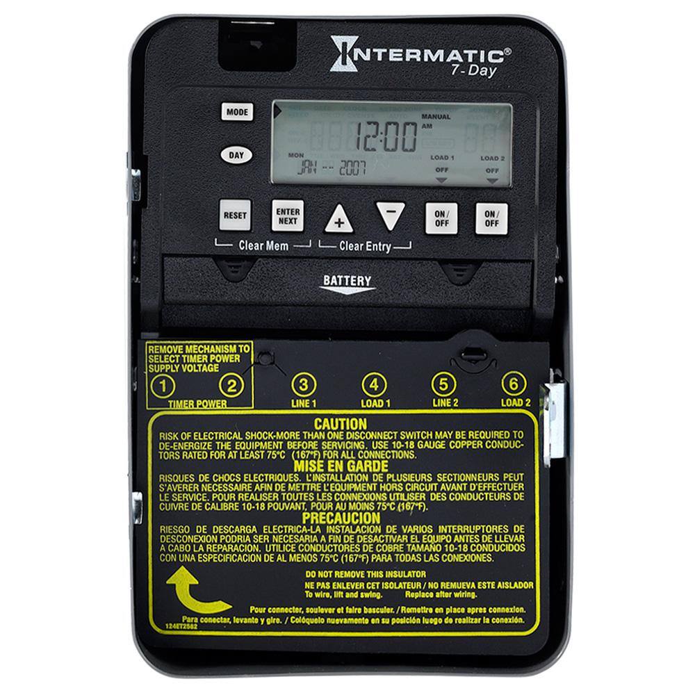 Intermatic 30 Amp 7 Day 2xSPST 2 Circuit Electronic Time Switch ET1725C 
