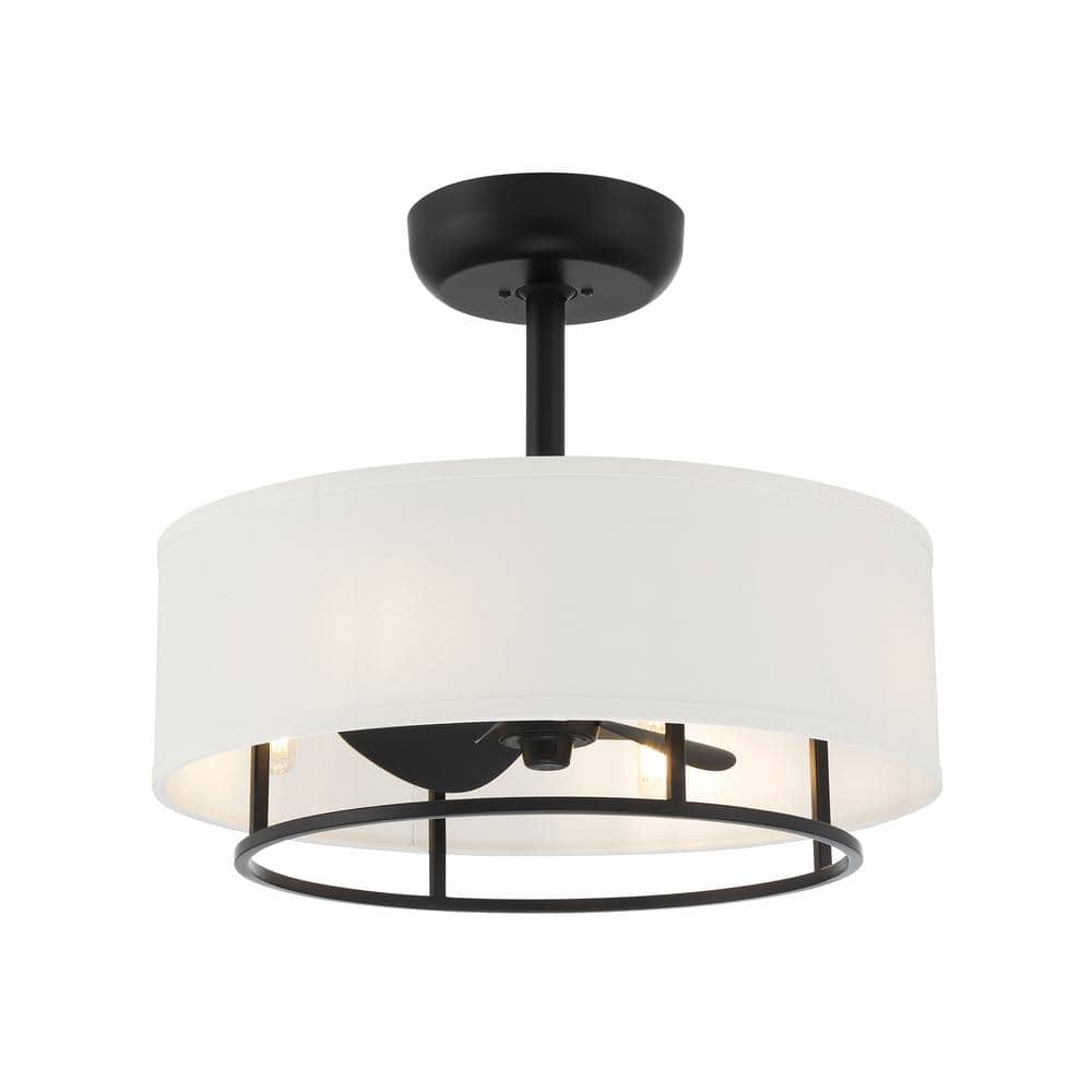 ARRANMORE LIGHTING & FANS Kaiti 20 Inch Indoor/Outdoor Matte Black Drum ...