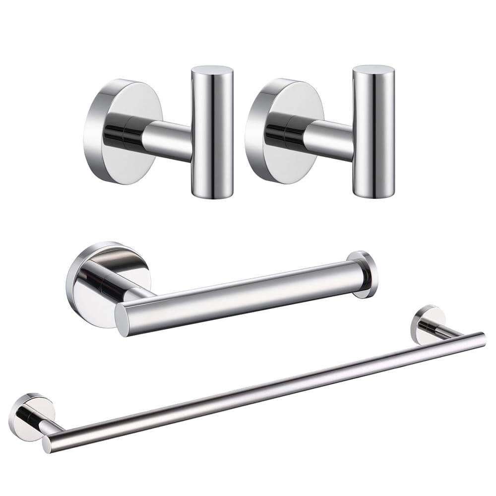 ruiling 4 -Piece Bath Hardware Set with Mounting Hardware in Polished ...