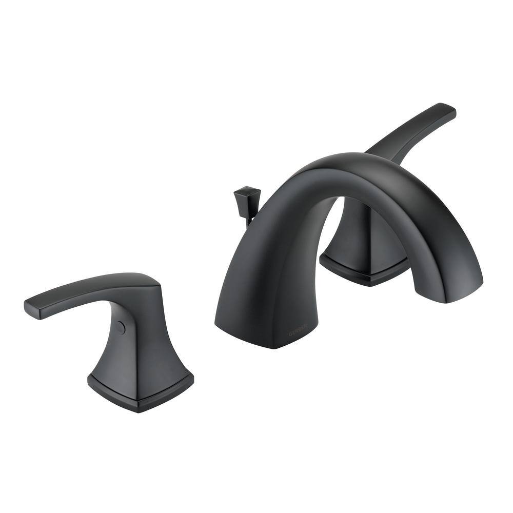 Gerber Vaughn 8 in. Widespread 2-Handle Bathroom Faucet in Satin Black ...