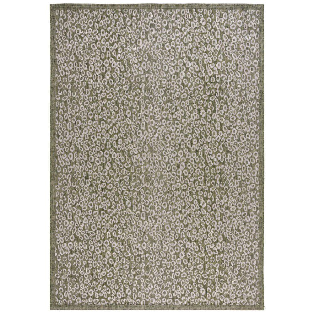 SAFAVIEH Courtyard Dark Green/Beige 8 ft. x 11 ft. Border Cheetah ...
