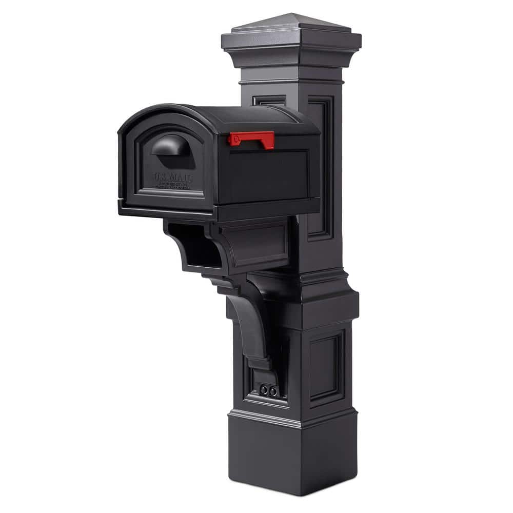 Step2 Atherton Grand Resin Overpost Extra Large Black Onyx Mailbox and ...