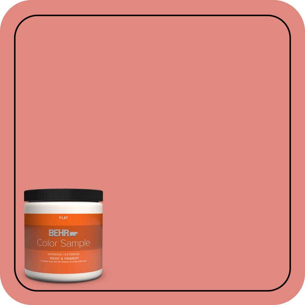 BEHR PREMIUM PLUS 8 oz. #170D-5 Mellow Coral Flat Interior/Exterior ...