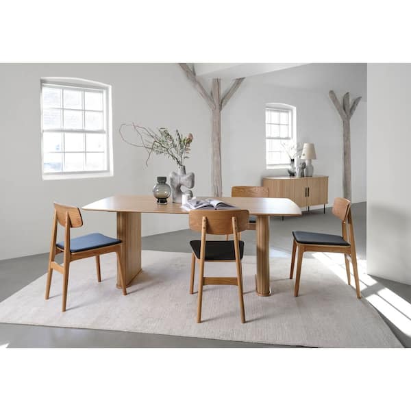 Nyhus Nebula Modern Natural Wood 75 in. Double Pedestal Dining Table ...
