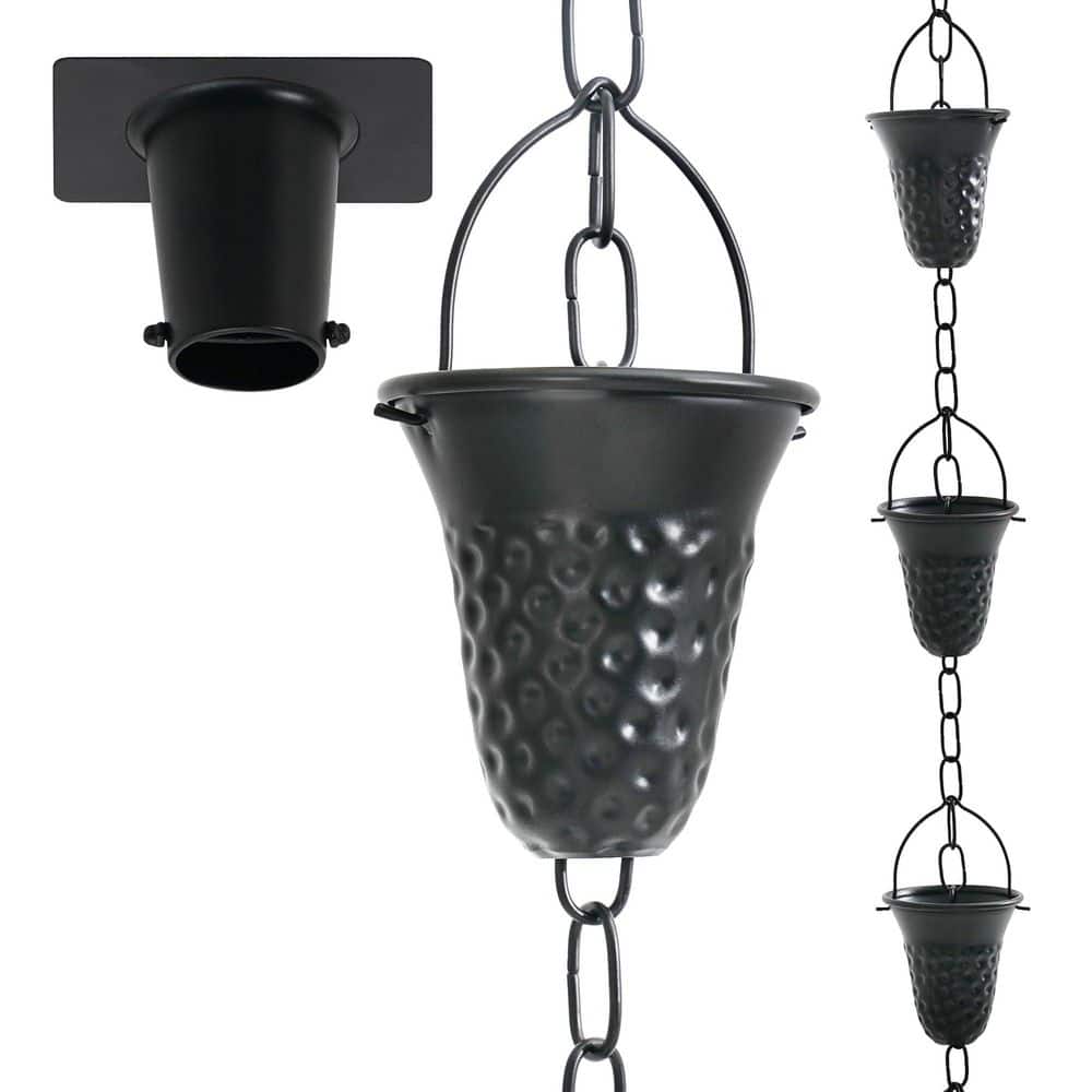 AURA OUTDOOR 8.5 Feet Aluminum Rain Chains for Gutters with Gutter ...