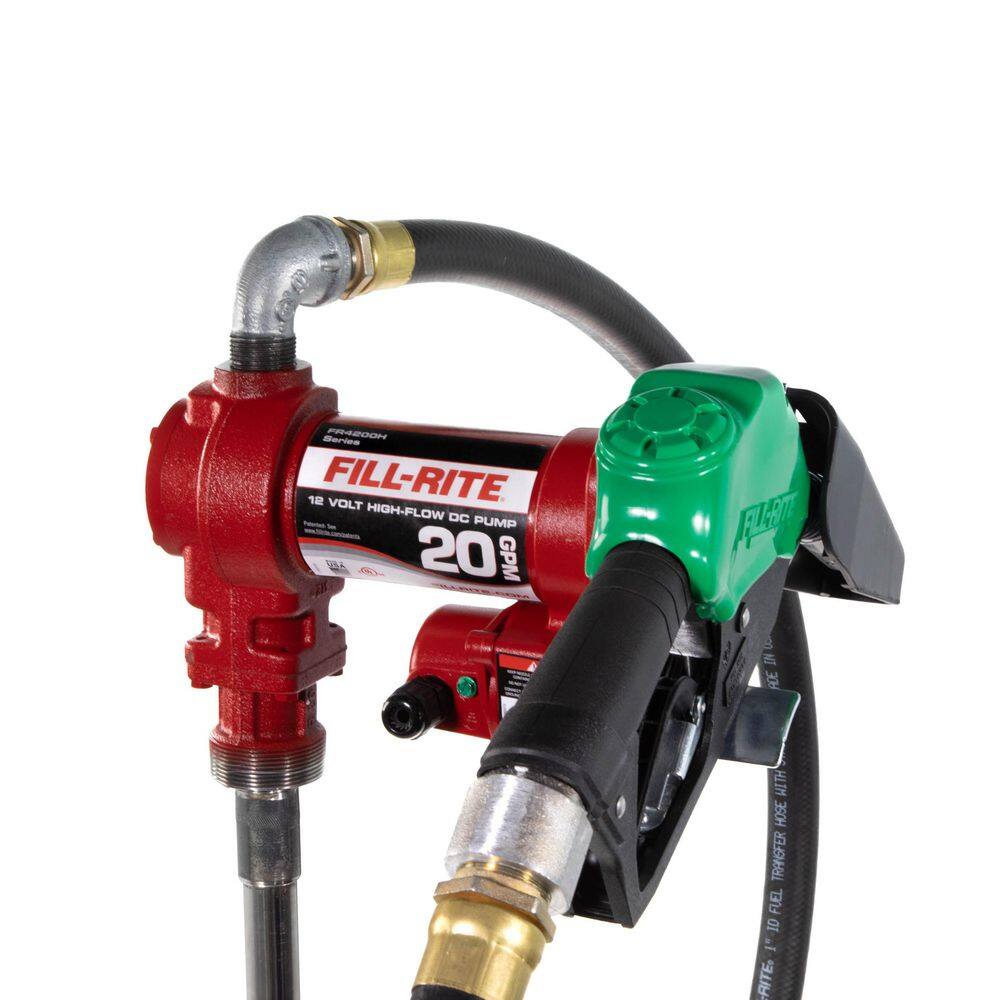 FILL-RITE FR4210HD 12V 20 GPM Fuel Transfer Pump, Suction Pipe, 12 ft ...