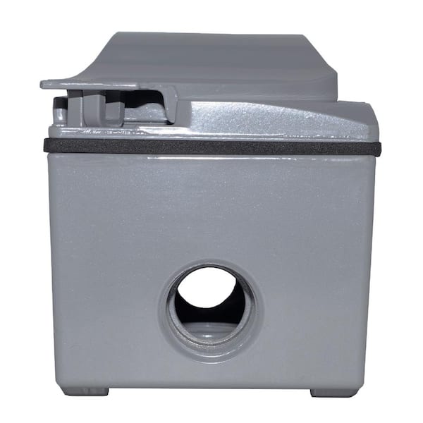 Commercial Electric 1-Gang Metal Weatherproof GFCI Receptacle Kit, Gray ...