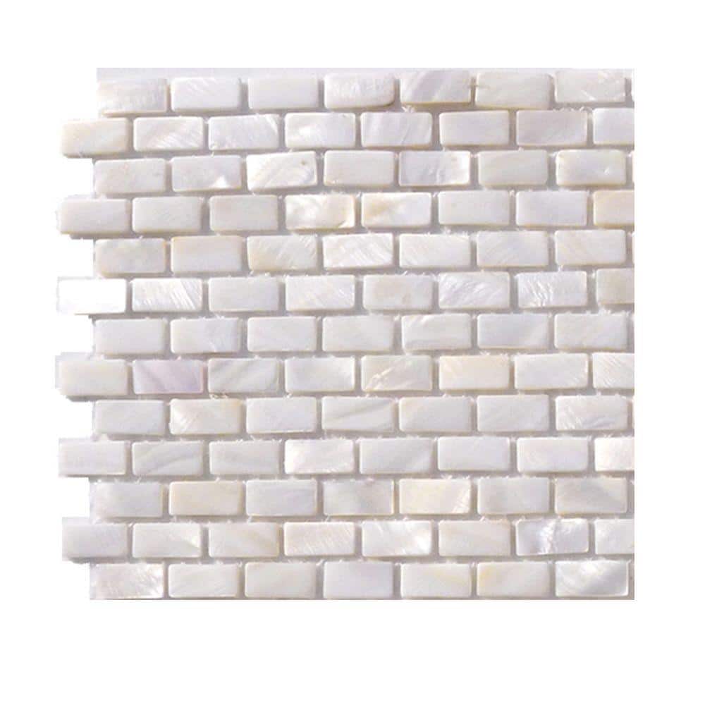 Ivy Hill Tile Pitzy Brick Castel Del Monte White Pearl 3 in. x .08 in ...