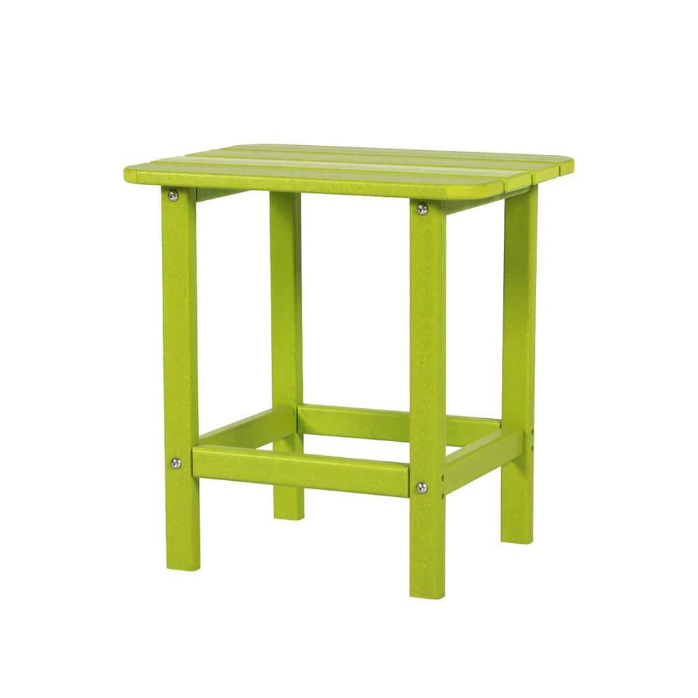Aoodor 18 in. Lime Green Outdoor Rectangle Side Table Patio End Table ...