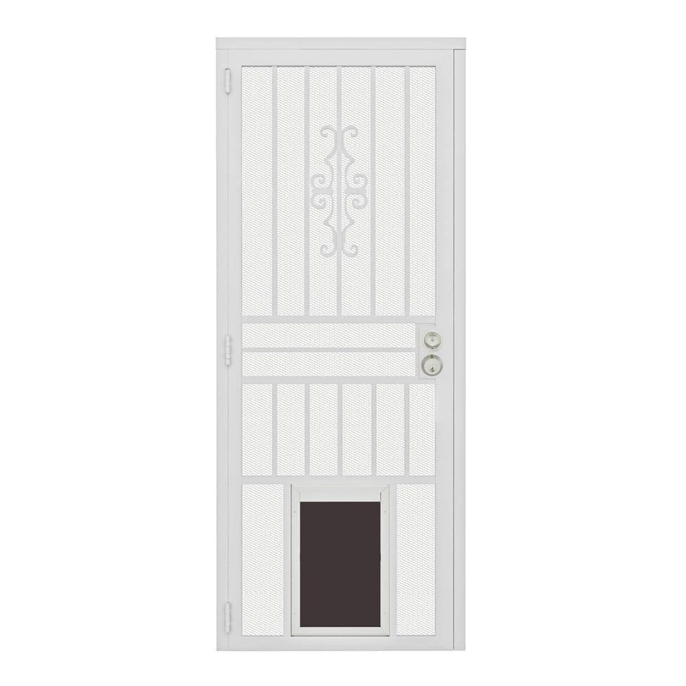 ARK DESIGN 32 in. x 80 in. Left Hand/Outswing White Surface Mount Steel ...