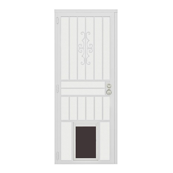 ARK DESIGN 32 in. x 80 in. Left Hand/Outswing White Surface Mount Steel ...