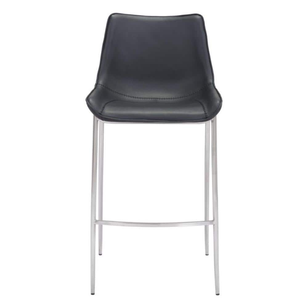 HomeRoots 29.9 in. Black and Silver Low Back Metal Bar Chair with ...