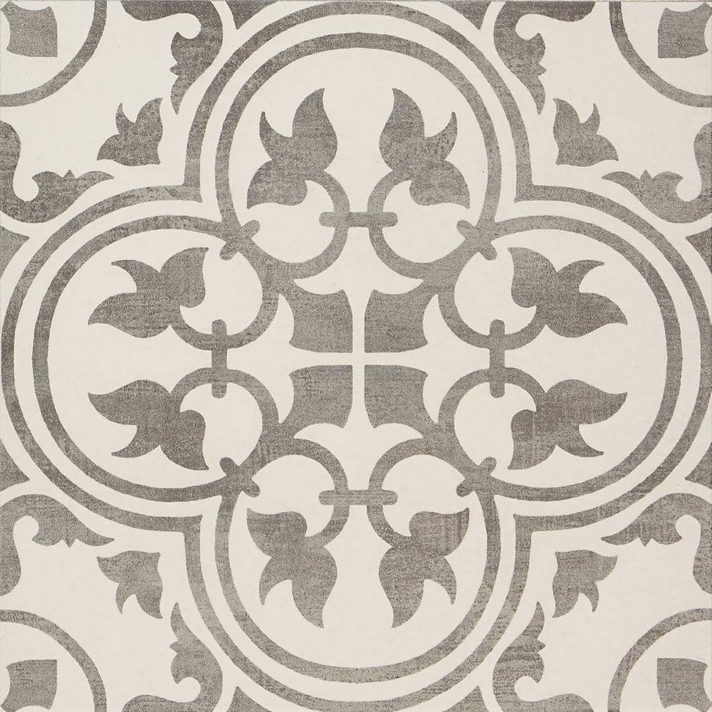 Daltile Memoir Petal Grey 12 in. x 12 in. Glazed Ceramic Floor and Wall ...