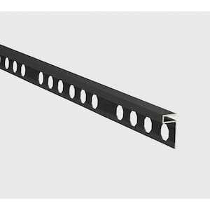 EMAC Novosepara Mini Matt black 1/4 in x 8-1/2 in Aluminium Tile Edging ...