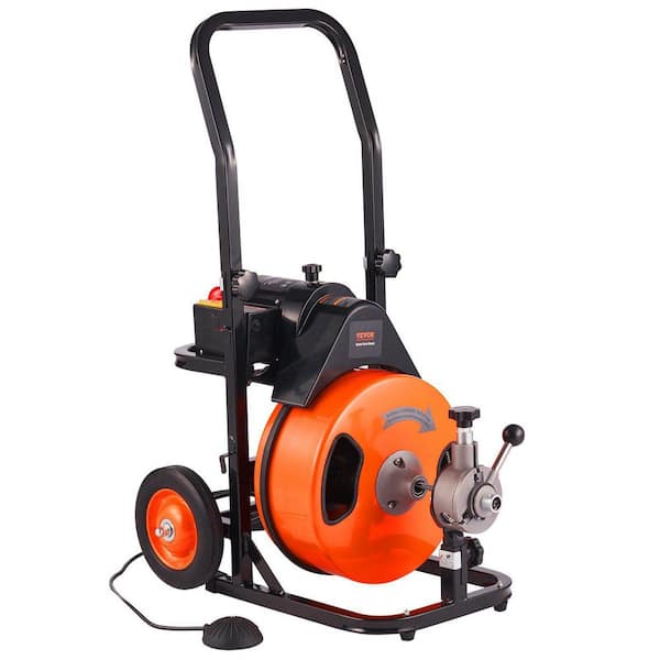 Tahanbath 100 ft. x 3/8 in. Drain Cleaning Machine-Auto Feed Sewer ...